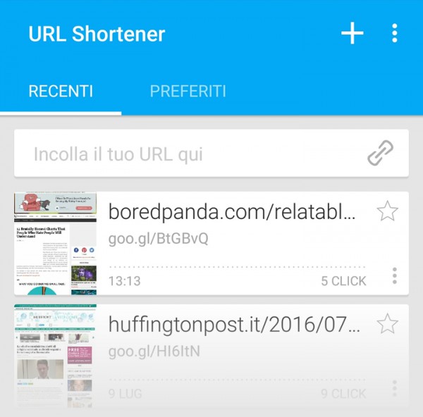 URL Shortener: la app Android per creare short link con Goo.gl
