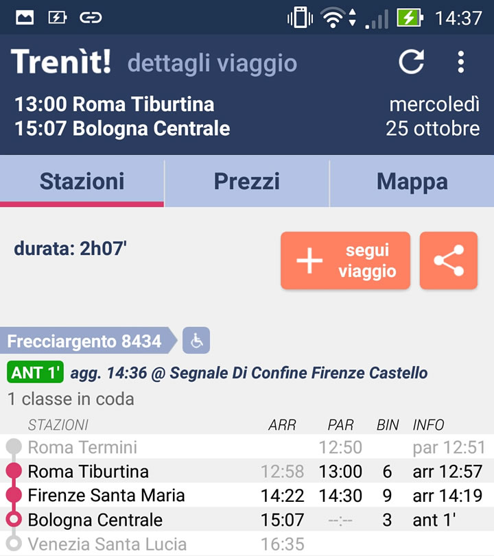 Trenìt!, l'app con orari dei treni, prezzi dei biglietti, mappe ...